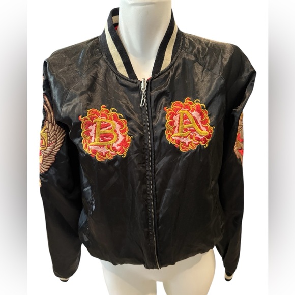 baba joon | Jackets & Coats | Vtg Baba Joon Reversible Satin Bomber ...